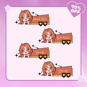 Custom Chibi Cute Twitch Panel for Your Stream | Personalized Twitch ...
