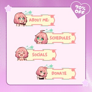 Custom Chibi Cute Twitch Panel for Your Stream | Personalized Twitch ...