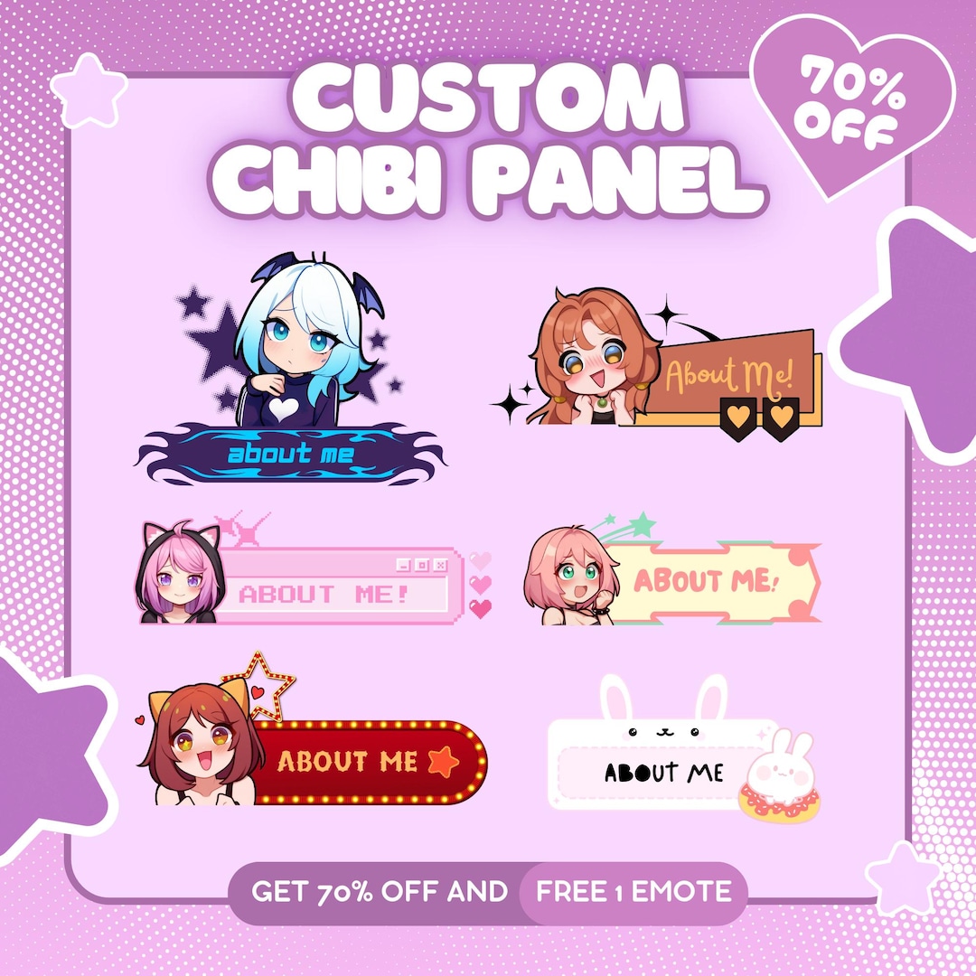 Custom Twitch Panels or Panel Twitch. Pet Panel, Chibi Panel for Your ...