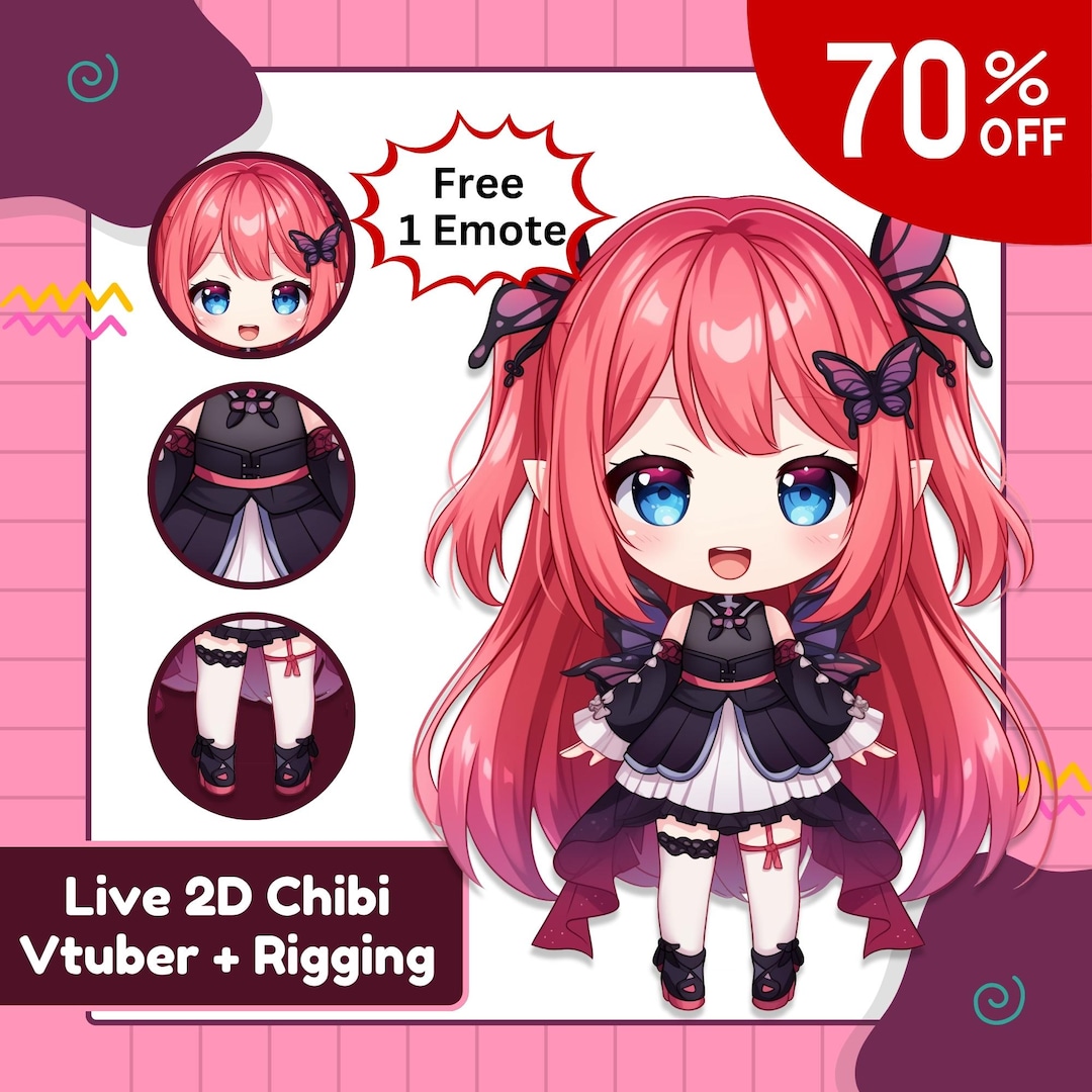 Custom Live2d Chibi Vtuber Commission Vtuber Assets Chibi Commission ...