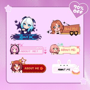 Custom Chibi Cute Twitch Panel for Your Stream | Personalized Twitch ...
