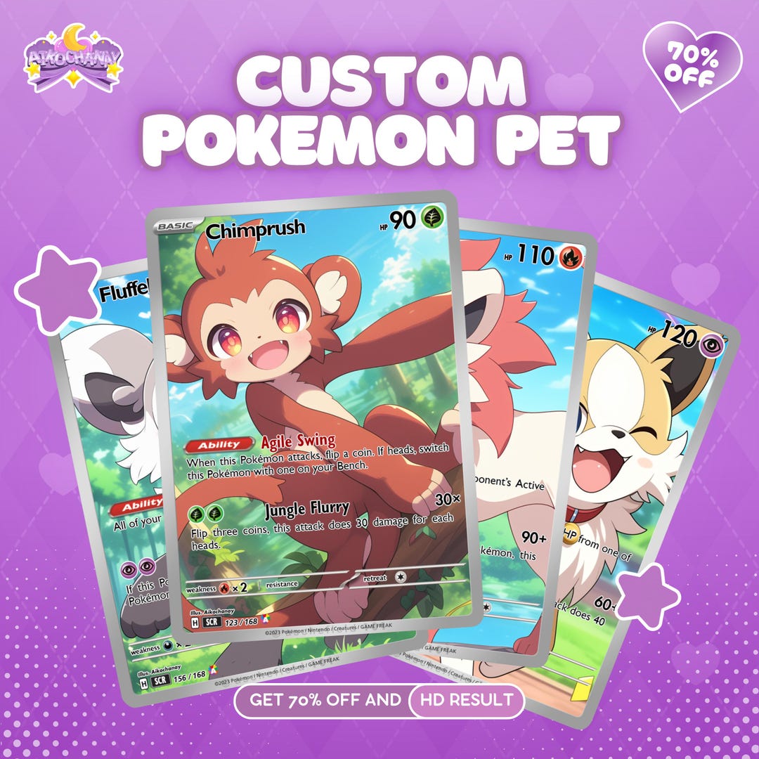 Custom Pokemon Pet Card | Anime Pet Portrait | Funny Pokemon Pet ...