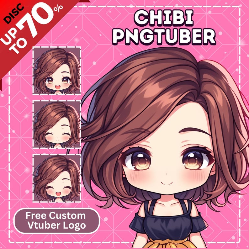 Custom Pngtuber Chibi, Pngtuber Model, Chibi Emotes, Discord Twitch ...