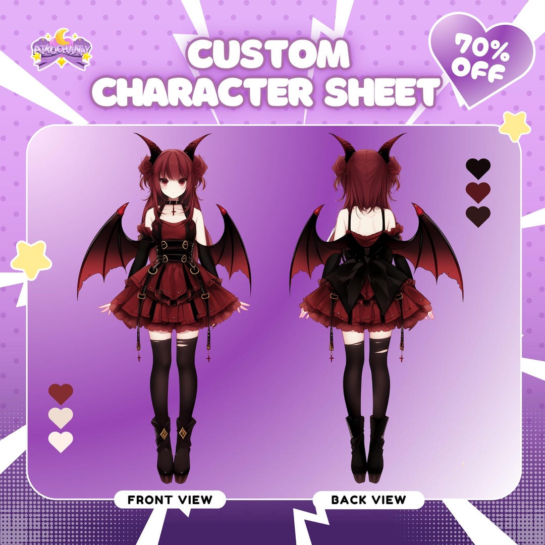 Character Sheet Design Anime Character Furry Character Sheet Custom ...