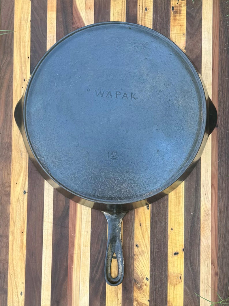 Wapak 12 Vintage Cast Iron Skillet - Etsy
