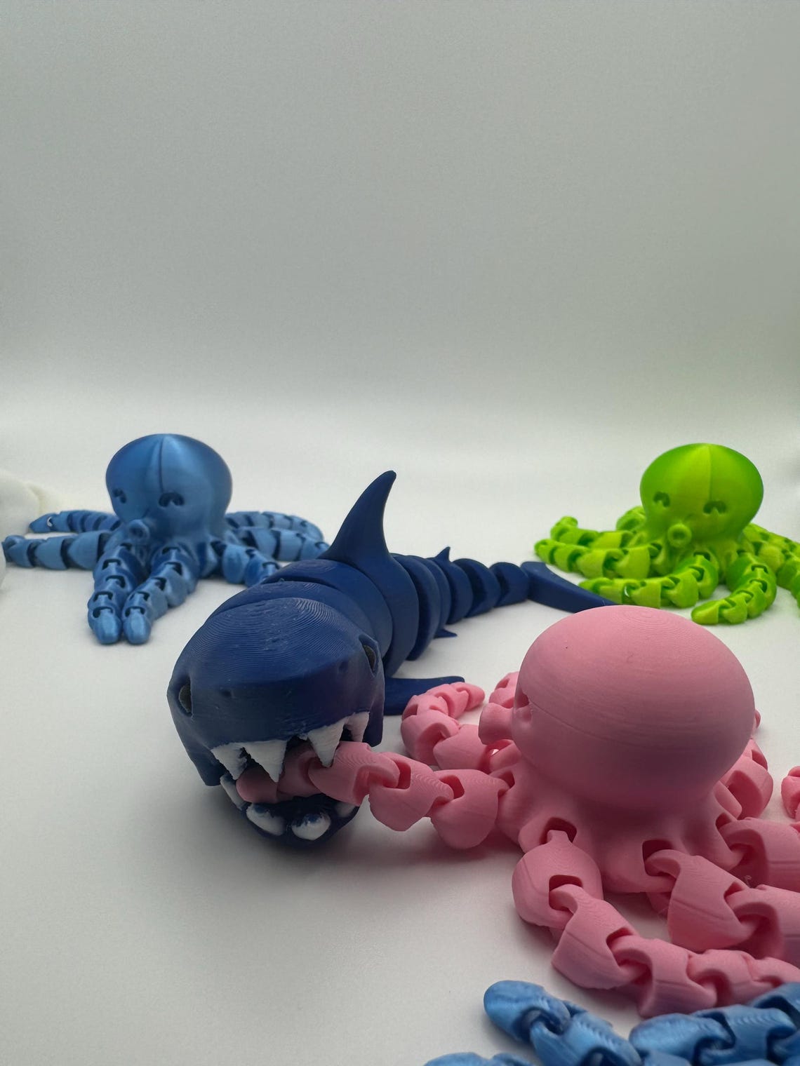 3D Printed Sea Creature Set | Beluga Whale, Shark & Octopus Party ...