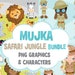 Safari Clipart Bundle, Jungle Animals, Camping Boys and Girls, Lion ...