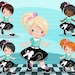 Sock Hop Party Clipart. 50's Retro Characters Dancing, Swing, Vintage ...