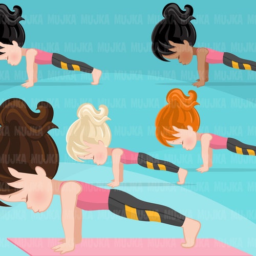 Yoga Clipart. Healthy Lifestyle Fitness Workout Graphics - Etsy
