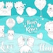 Valentine's Day Digital Stamps. Valentine Animals Kittens, Love Letter ...