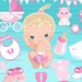 Baby Shower Clipart. Baby Girl Pink Bib, Diaper, Baby Shoes Cute ...