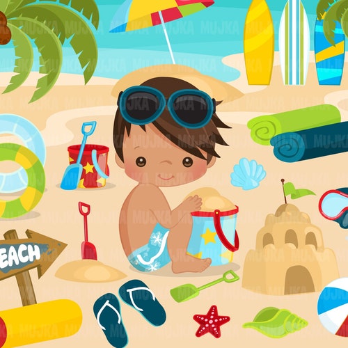 Beach Fun Clipart for Girls Summer Swimsuit Graphics Surf - Etsy