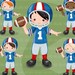 Football Clipart. Sport Graphics, Boys American Player Characters ...
