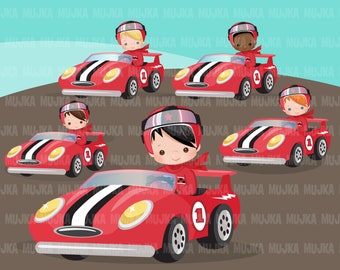 Car Racing Clipart for Boys Race Car Driver Formula 1 | Etsy