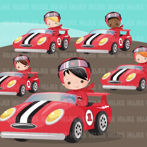 Car Racing Clipart. Race Car Driver Formula 1 Graphics Boys - Etsy