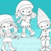 Christmas Elf Digital Stamps. Cute Noel Illustration, Elves With Candy ...