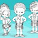 Sock Hop Party Digital Stamps. 50's Retro Characters Dancing, Swing ...