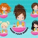 Bathroom Chores Clipart, Little Girls Washing Hands, Hygiene, Healthy ...
