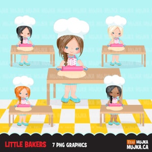Baking Clipart. Cute Baker Characters, Kitchen Chores, Baking Party ...