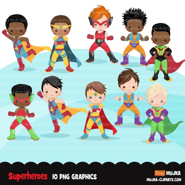 Superhero Clipart - Etsy
