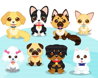 Dog Friends Clipart - Etsy UK