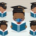 Graduation Clipart, Graduate Black Boys With Book and Mask, School ...
