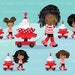 Christmas Clipart, Black Girl With Christmas Tree, Christmas Kids ...