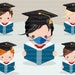 Graduation Clipart Graduate Boys With Book and Mask School | Etsy