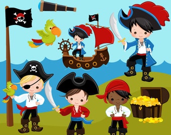 Pirate Clipart. Pirates, Ships and Treasure Island Clipart. Captain ...