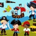 Pirate Clipart. Pirates, Ships and Treasure Island Clipart. Captain ...