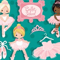 Pink Ballerina Clipart, SINGLE IMAGE, Ballet PNG, Tutu Girls Clip Art ...