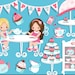 Tea Party Clipart. Little Girls Tea Party and Cupcakes, Parasol, Tea ...
