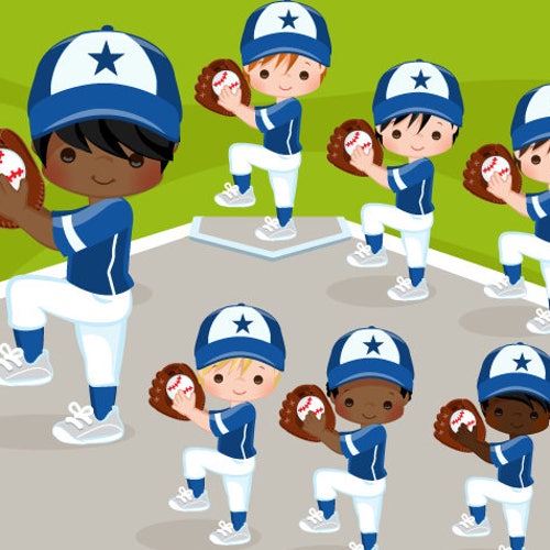 Baseball Clipart ADD ON. Baseball Graphics Baseball Players | Etsy