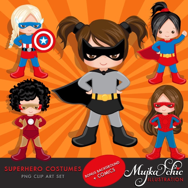 Superhero Clipart - Etsy