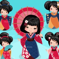 Japanese Kokeshi Dolls, Printable Coloring Sheet, Instant Download ...