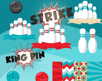 Bowling DIGITAL DOWNLOAD Bowling Graphics, Bowling Ball, Strike ...
