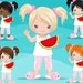 Watermelon Clipart Little Girl Graphics, Melon, Planner Stickers ...