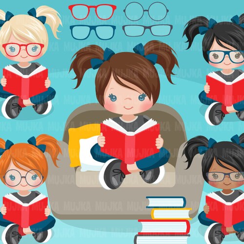 Reading Clipart School Activity Back to School Student Boy - Etsy
