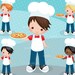 Pizza Chef Clipart. Little Boy Graphics, , Embroidery, Sublimation ...