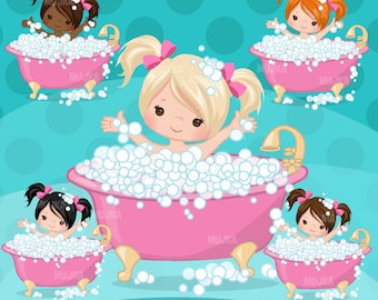 Bubble Bath Clipart Bath Time Clip Art Bathtub Graphics - Etsy