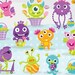 Cute Easter Monsters Clipart Cute Spring Graphics | Etsy