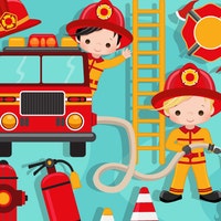 Firefighters Clip Art Backgrounds: Community Helpers (digital Download ...
