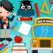 Back to School Clipart. Cute Students, School Bus, School Supplies ...