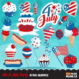 4th of July Clipart. Independence Day Graphics, Hotdog, , Embroidery ...