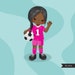 Soccer clipart. Sport graphics girls soccer player | Etsy