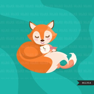 Woodland Animals Love Clipart. Valentine's Day Animal Illustration ...