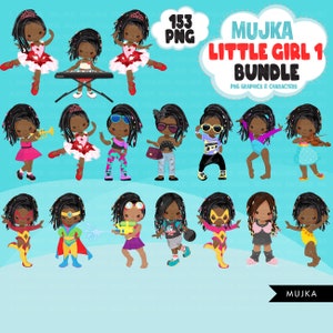 Black Girl Png Bundle, Black Girl Magic, Black Girl Art, Little Girl ...