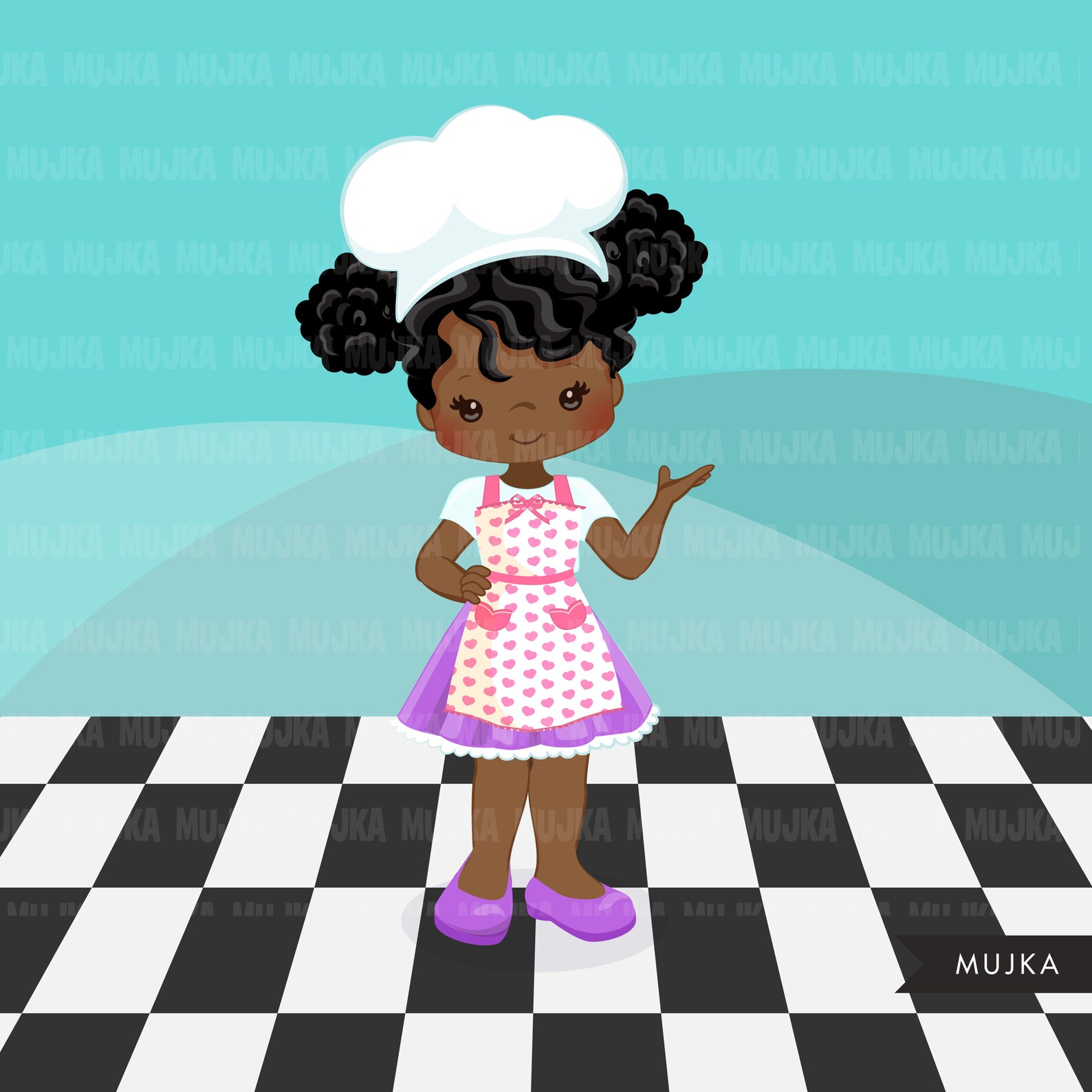 Baking Clipart Cute Afro Baker Characters Kitchen Chores - Etsy