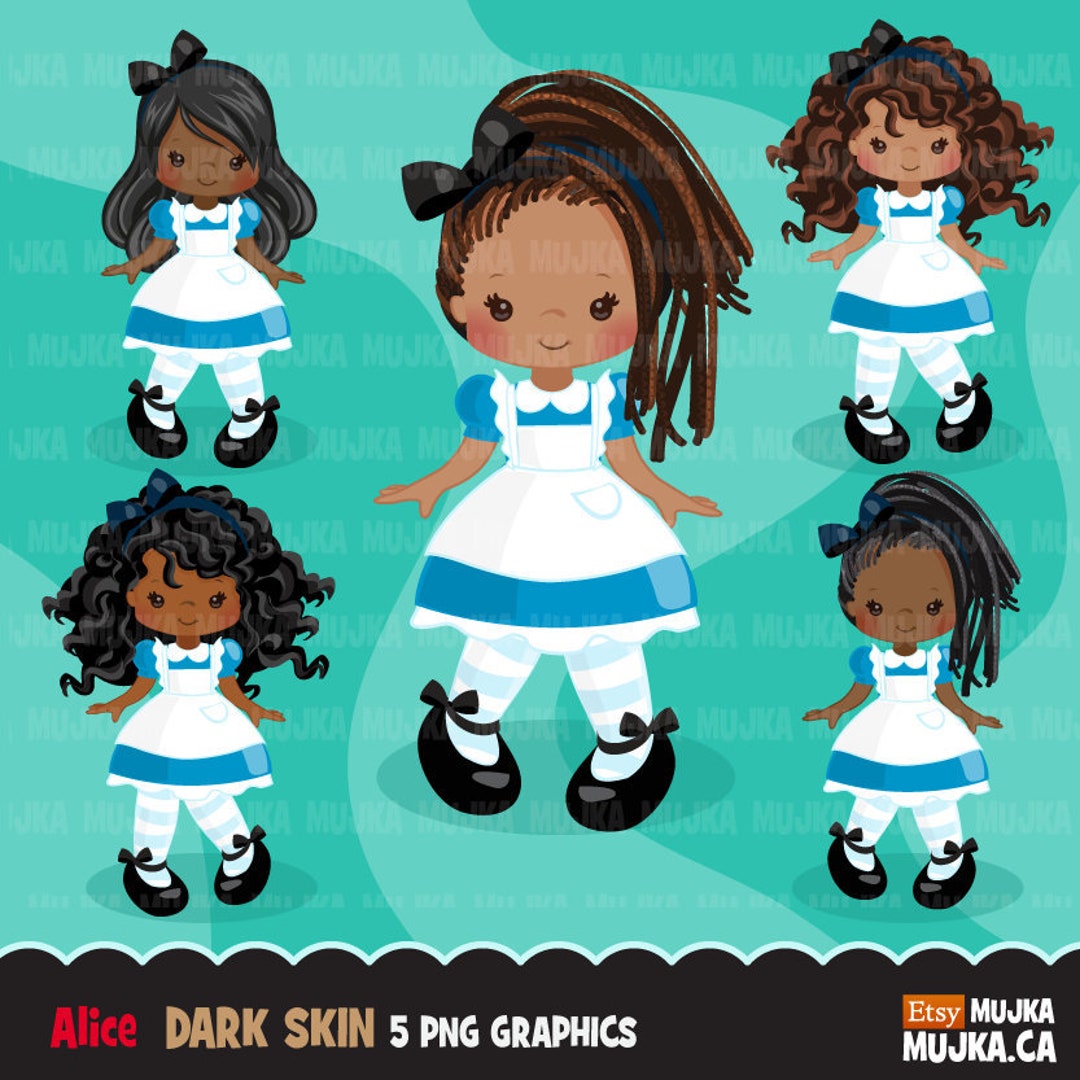 Alice in Wonderland Clipart, African American Alice, Black Alice ...