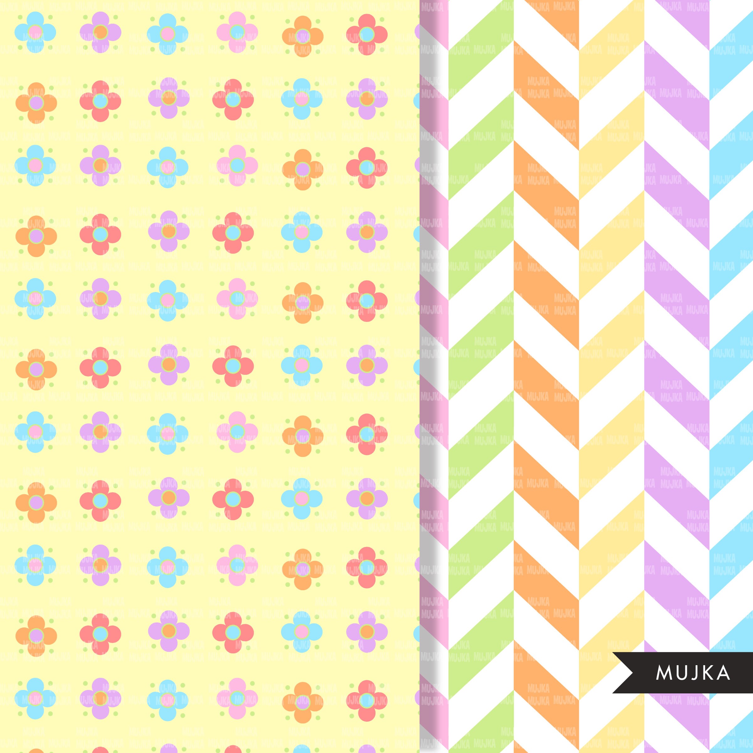 Rainbow Digital Papers Seamless Pastel Rainbow Pattern | Etsy